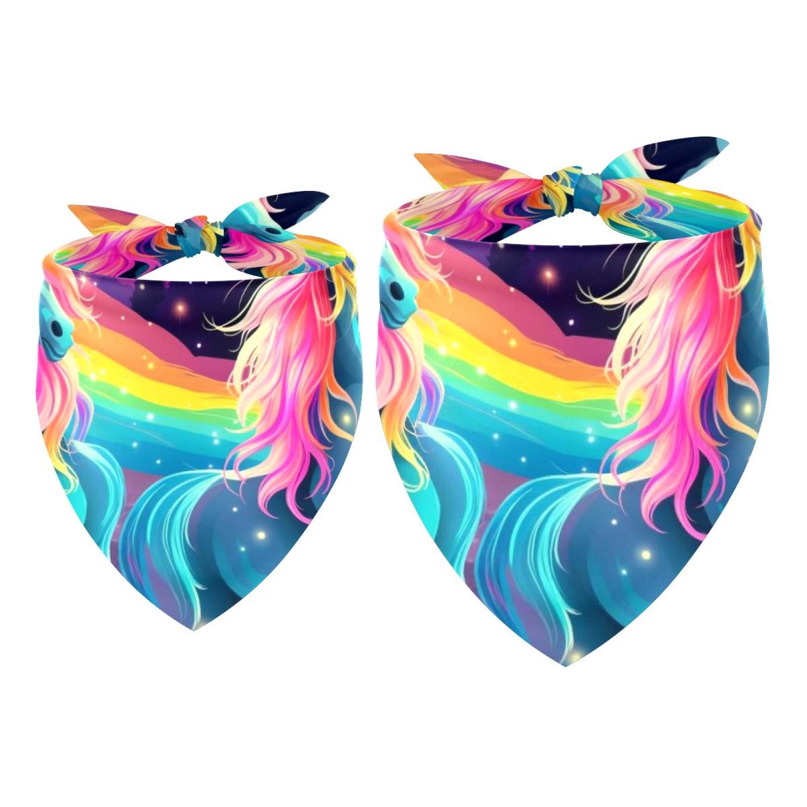 Unicorn Breathable Chiffon Yarn Dog Bandanas (Pack of Two ...