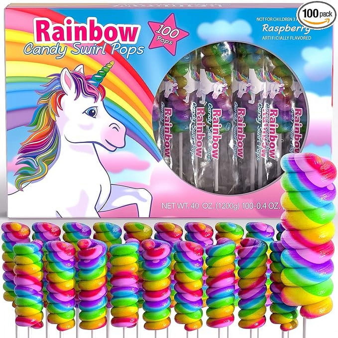 Unicorn Candy Lollipops Individually Wrapped Bulk 100pk|Swirl Lollipop ...