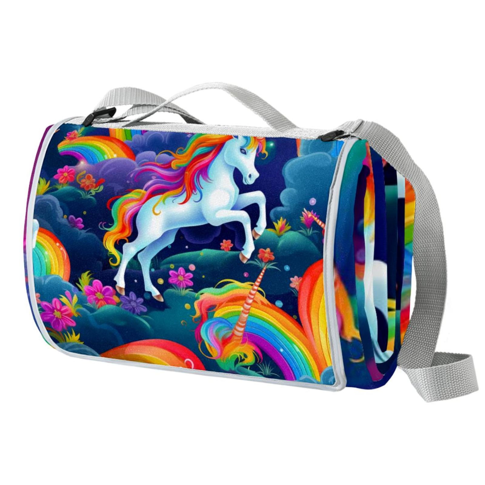 Unicorn Canvas Outdoor Picnic Blanket - Waterproof Mat for Camping ...