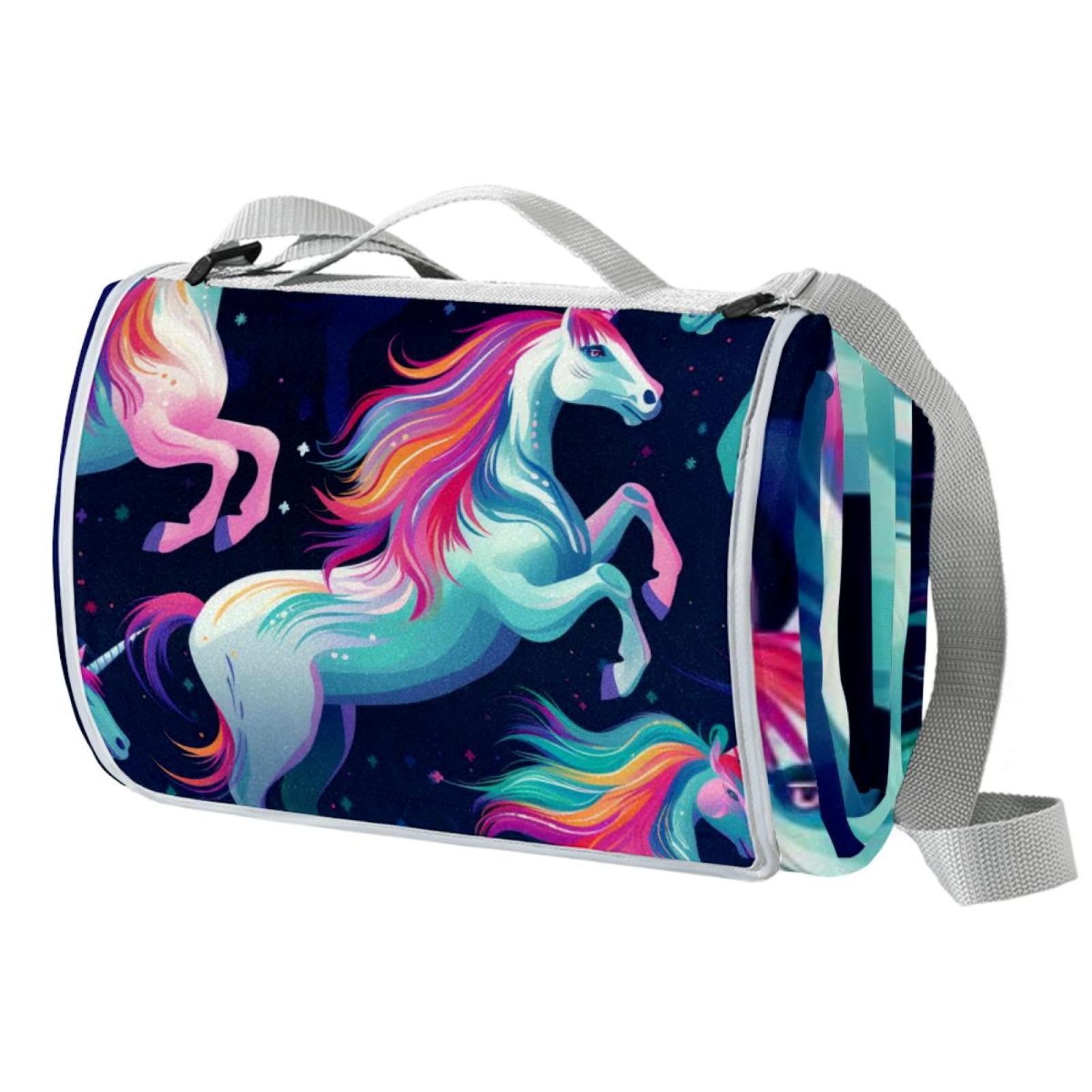 Unicorn Canvas Picnic Mat - Waterproof Outdoor Blanket - Large Portable ...
