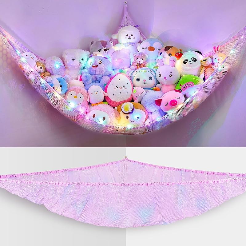 Unicorn Castle Stuffed Animals Net or Hammock Kids Toy Storage ...