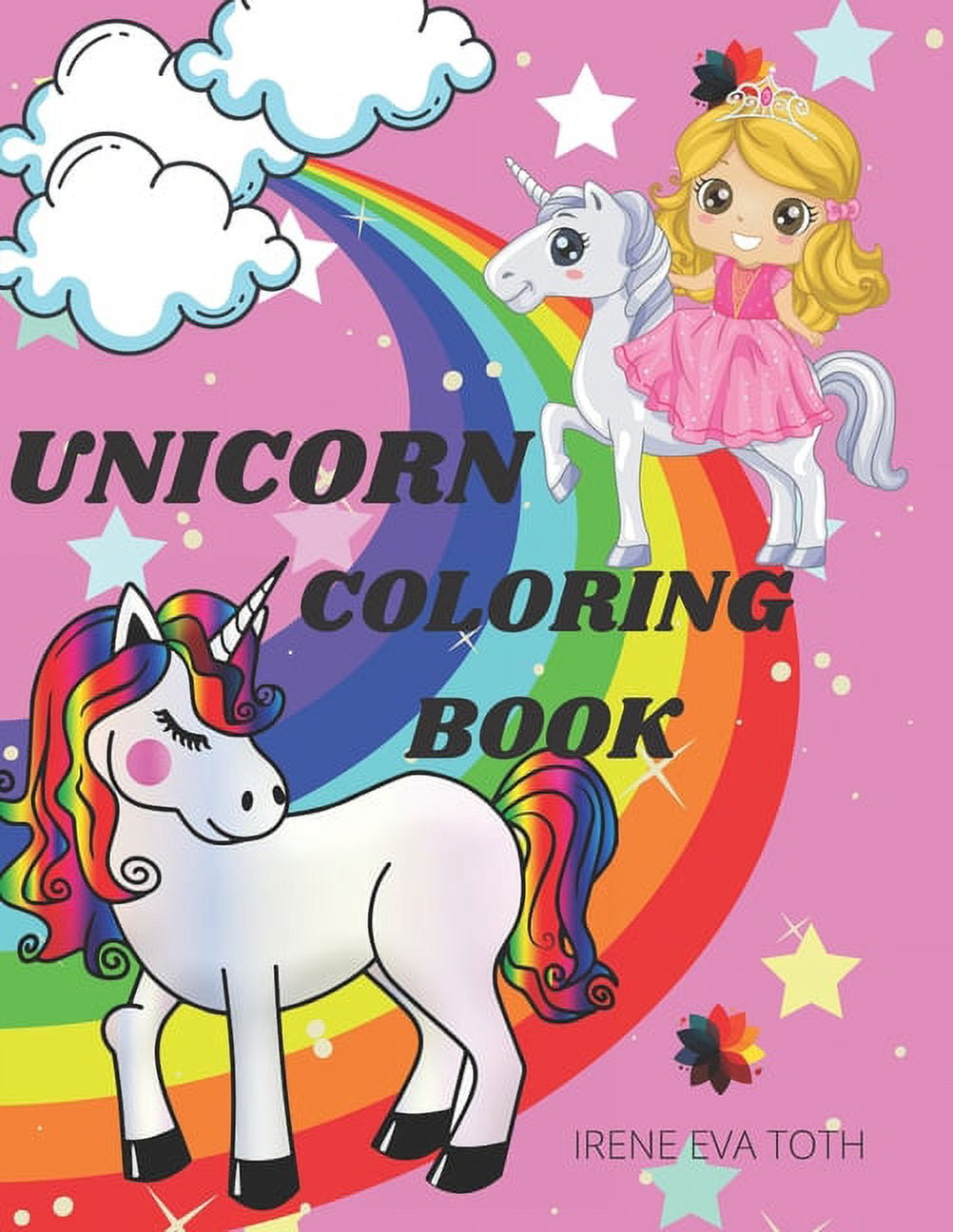 unicorn coloring book cover page