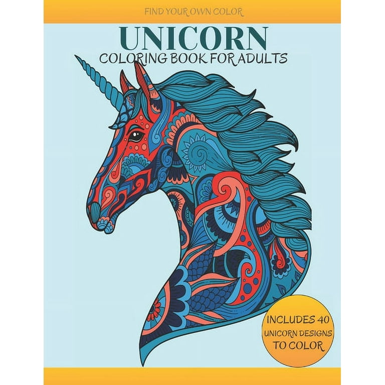 adult coloring book unicorn
