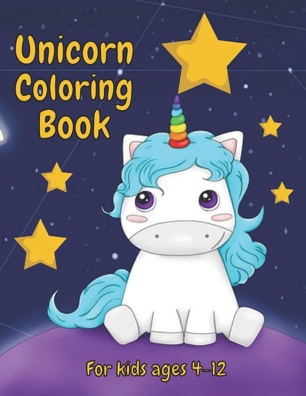 Unicorn Coloring Book: For kids ages 4-12: Giant book with 50 pages of ...
