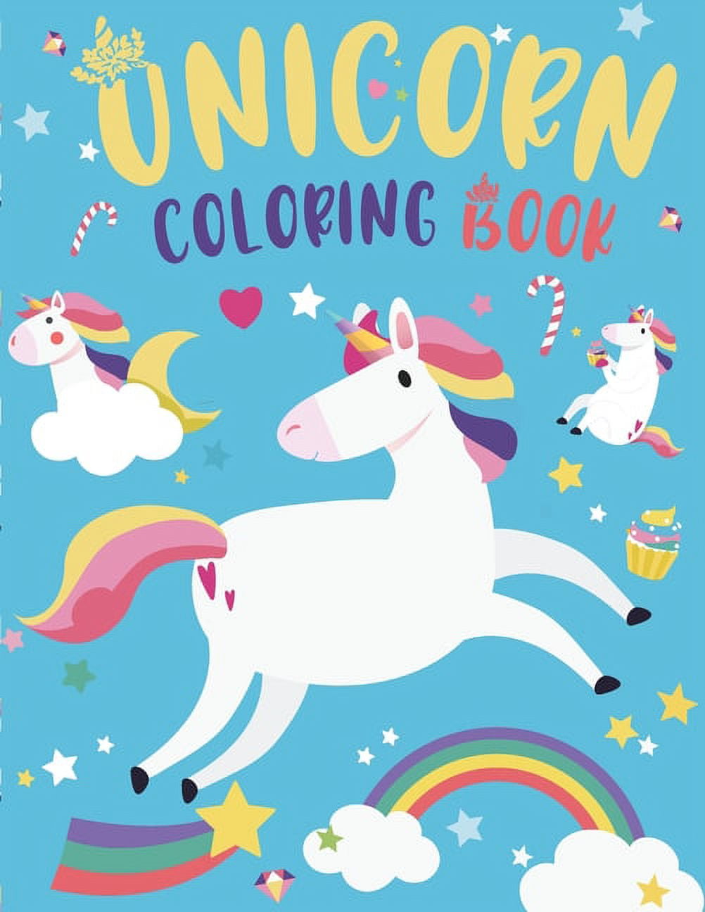Unicorn Coloring Book: Large Magical Adorable Unicorn Fantasy Coloring ...