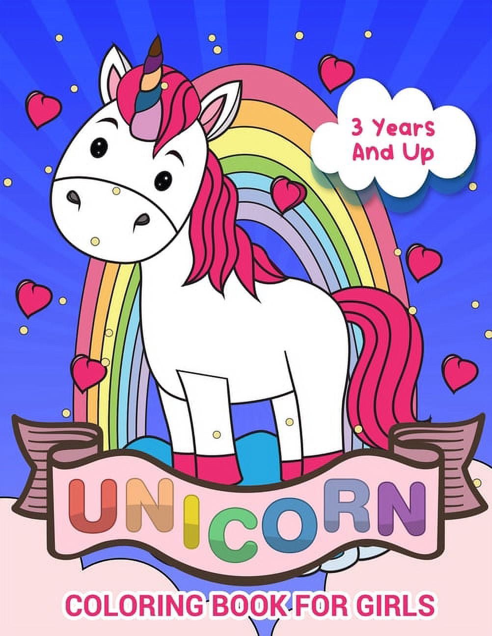 Unicorn Coloring Book for Girls 3 Years And Up: Sweet Heart Unicorn ...