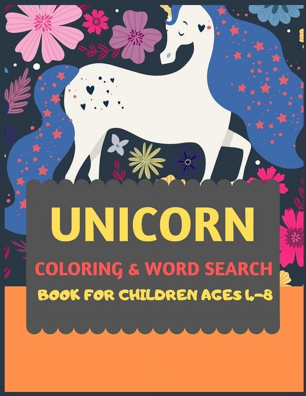 Unicorn Coloring Word Search Book for Children Ages 4-8: unicorn ...
