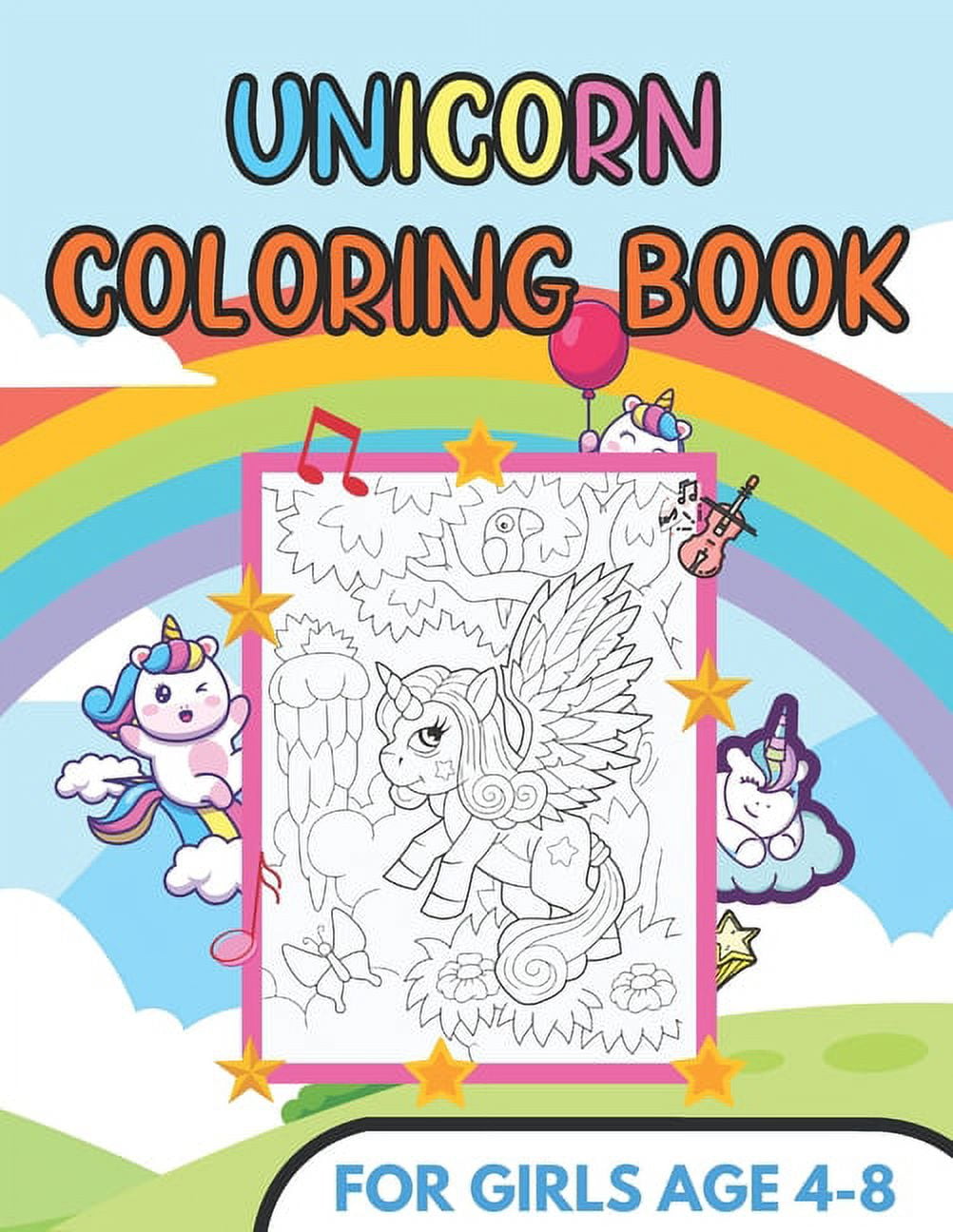 Unicorn Coloring book: For girls age 4-8 - Gift For Kids (Paperback ...