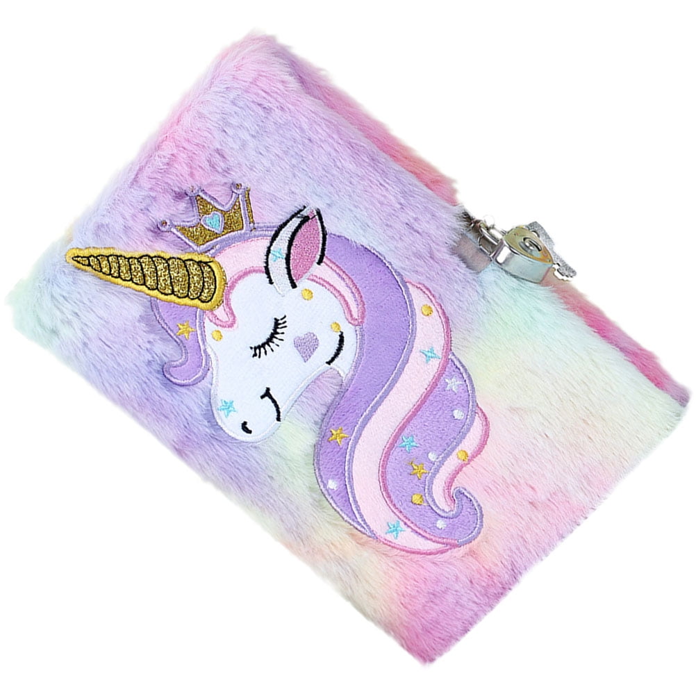 Unicorn Cover Notebook Plush Notepad with Lock A5 Notebook Cartoon ... Unicorn Cover Notebook Plush Notepad with Lock A5 Notebook Cartoon ...