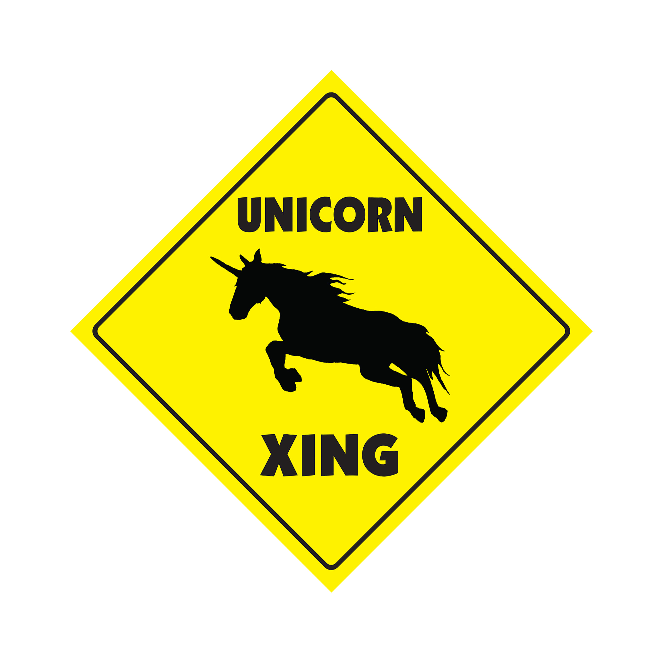 Unicorn Crossing Sign Zone Xing | Indoor/Outdoor | 17" Tall fantasy ...