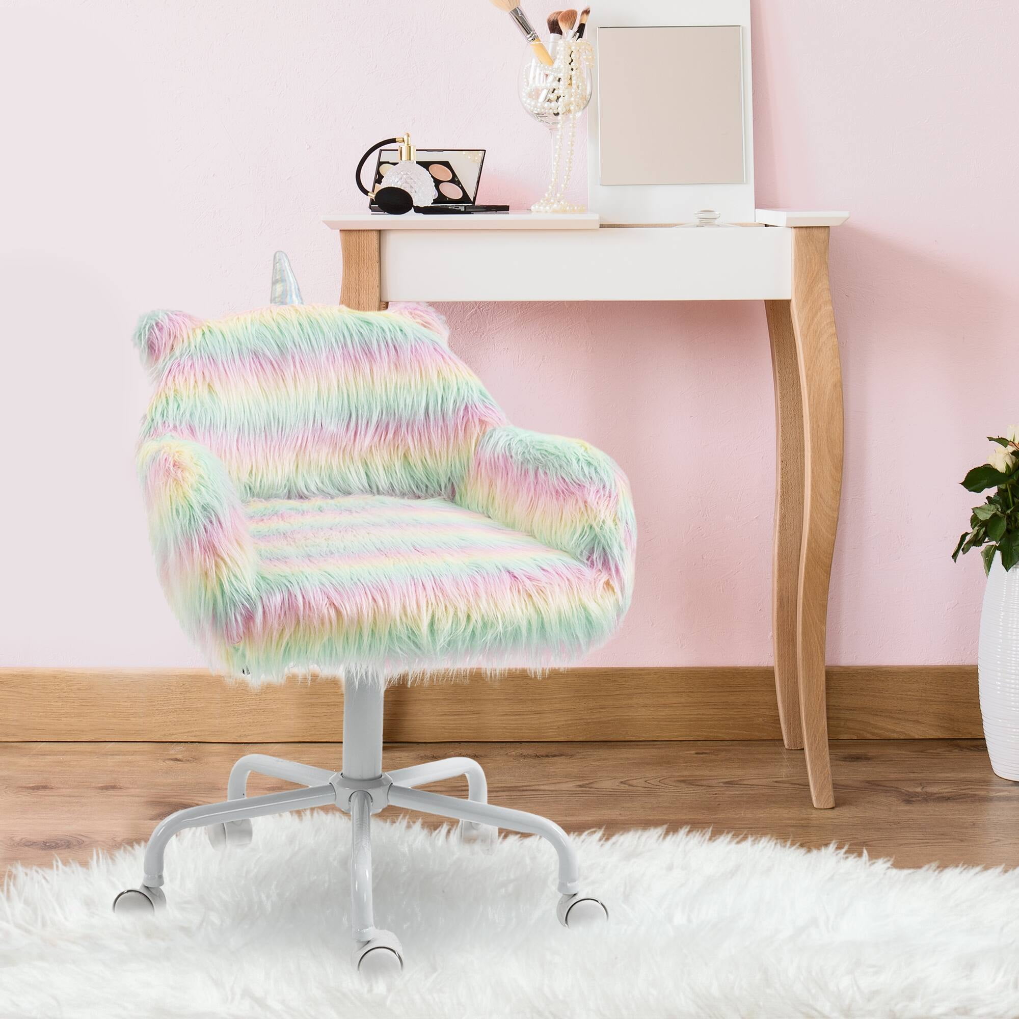 Unicorn Design Desk Chair Reading Chair with Cushioned Seat Swivel ...