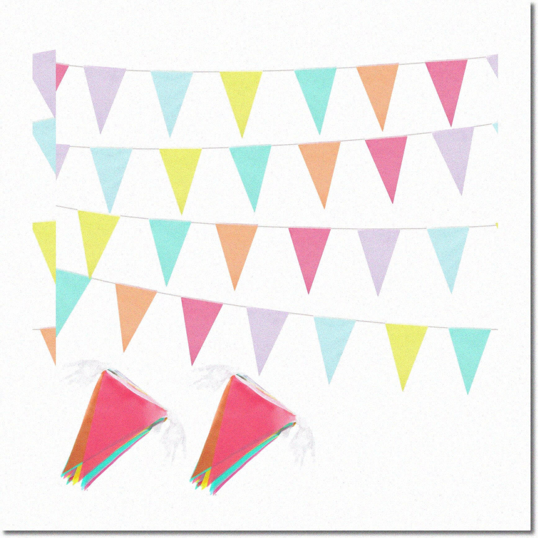 Unicorn Dreams 164ft Rainbow Pennant Banner - 120pcs Pastel Triangle ...