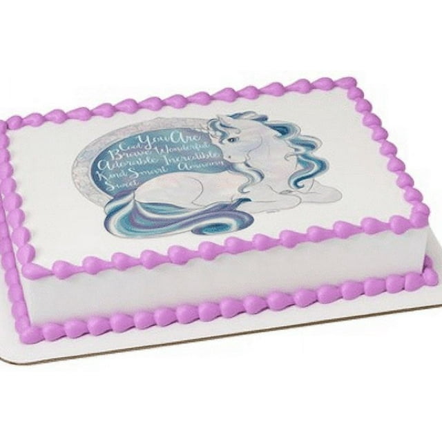 Unicorn Edible Extra Large 8 x 10 Cake Decoration Topper Image ...