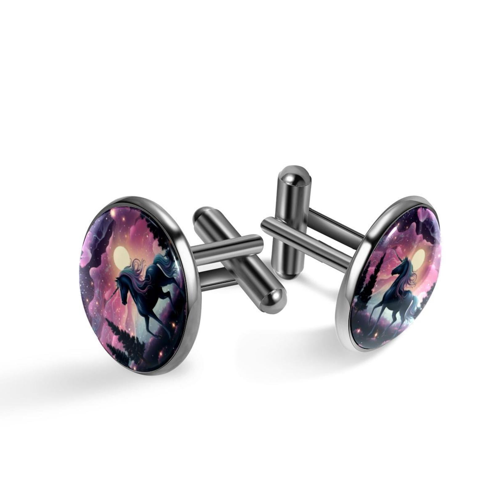 Unicorn Elegant Mens Cufflink Set for Formal Attire, Made of Stainless ...