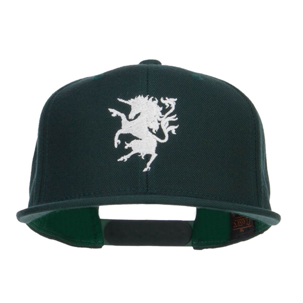 Unicorn Emblem Embroidered Snapback Cap - Spruce OSFM - Walmart.com