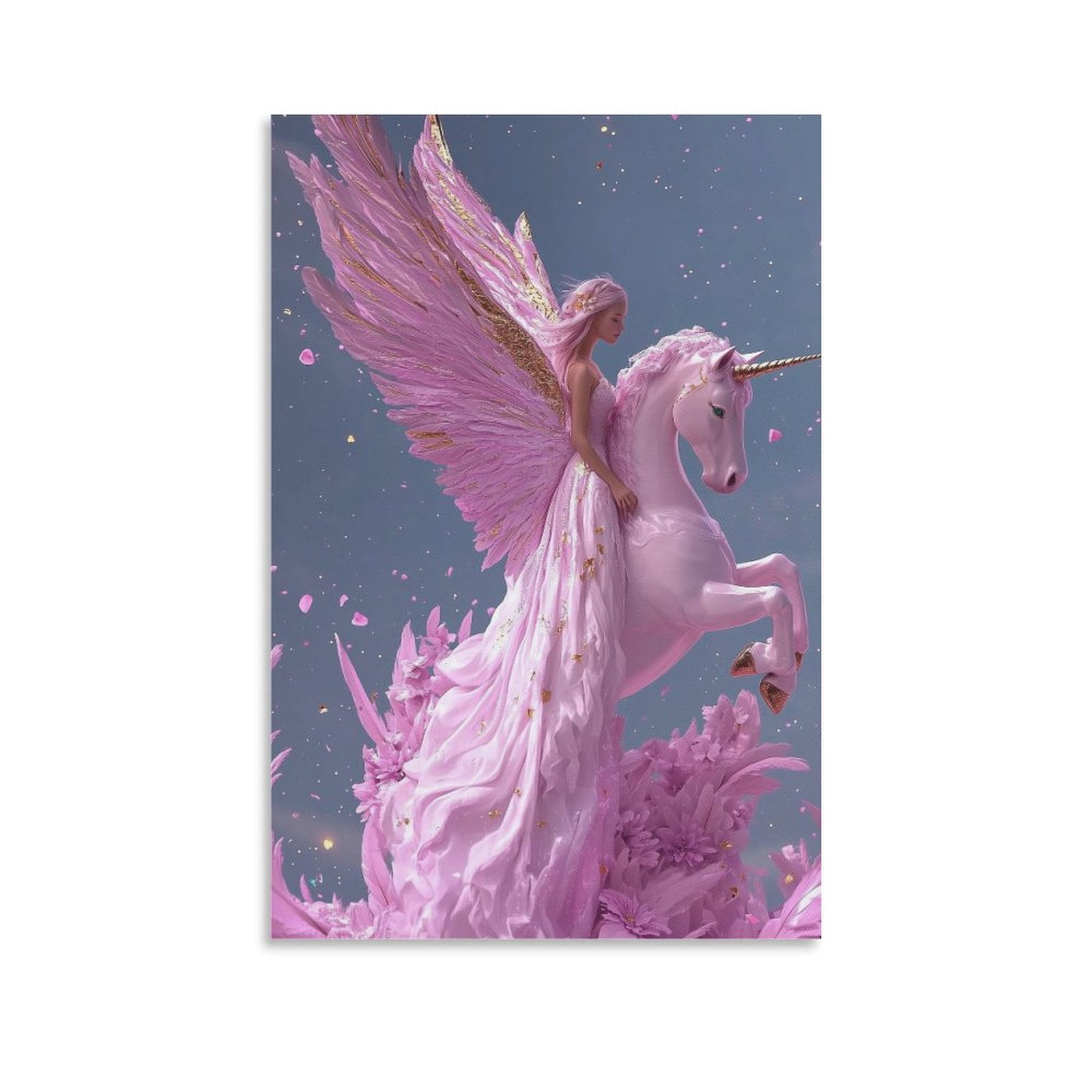 Unicorn Fairy Tale Artwork Home Decor Poster Wall Art Hanging Picture ...