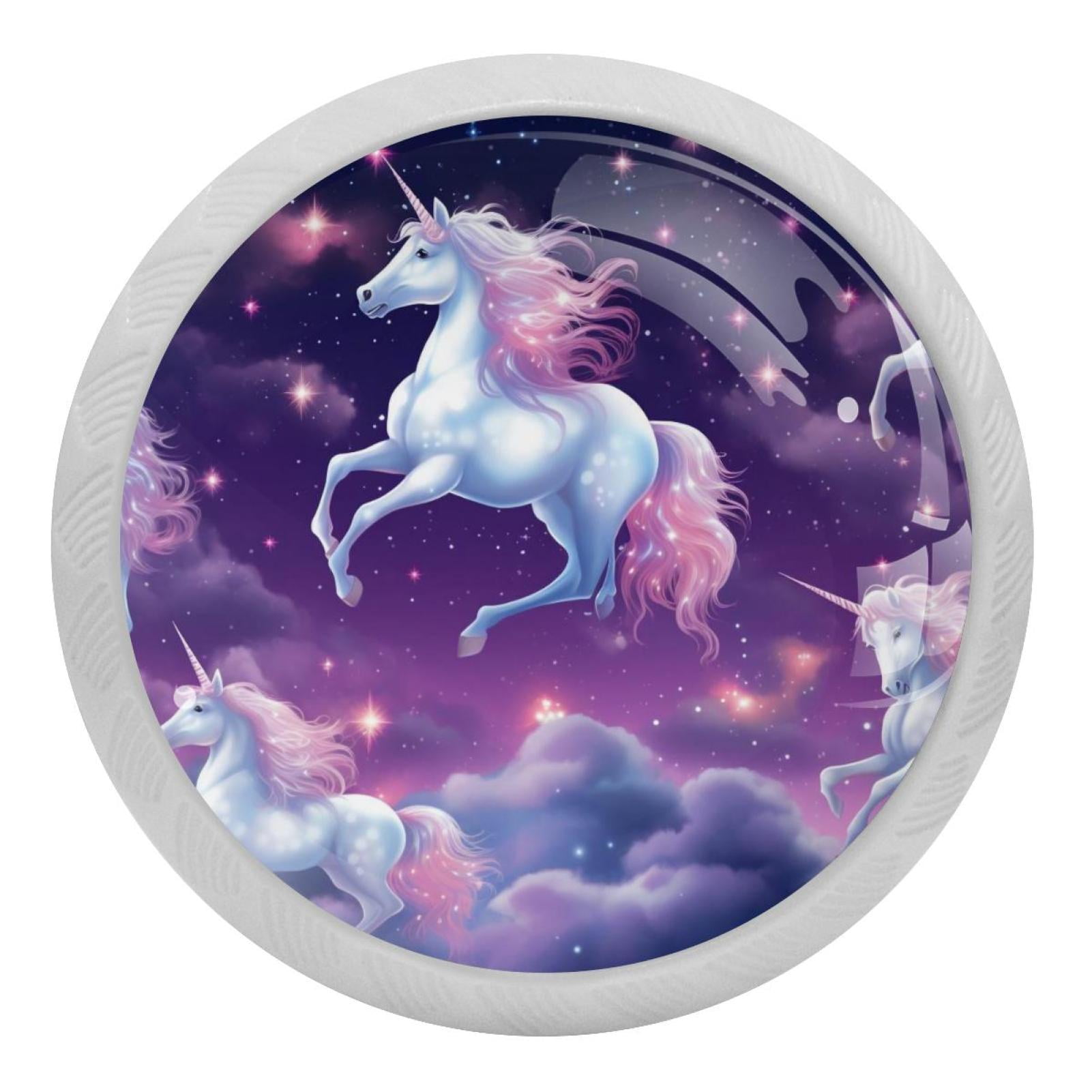 Unicorn Fluorescent Drawer Pulls with Screws – Round 4-Pack, Glow-in ...