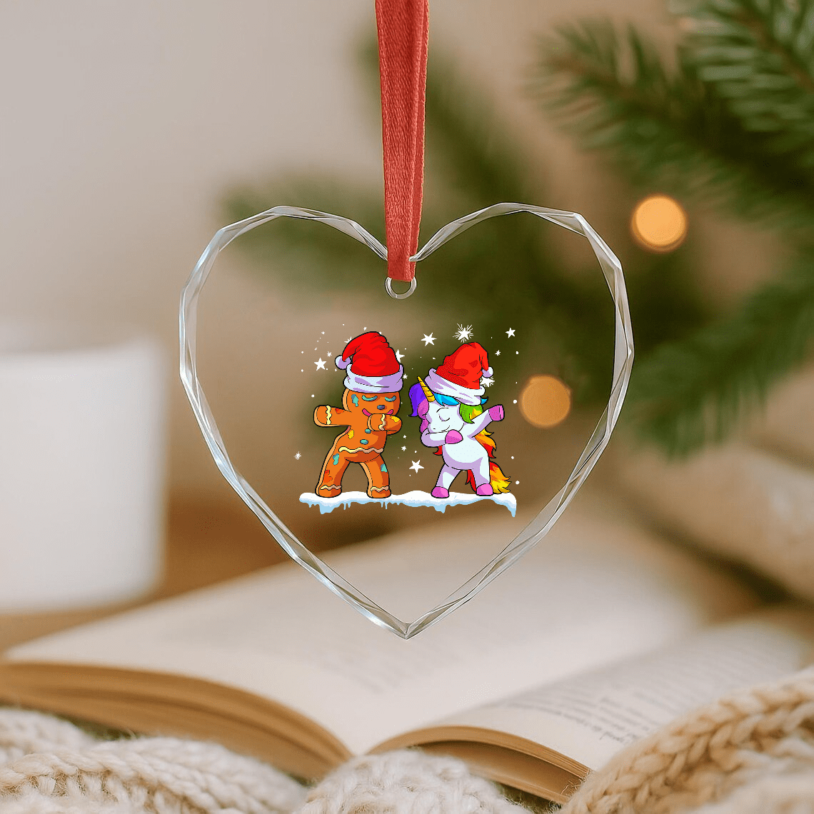 Unicorn Girl Santa Hat Gingerbread Man Ornament, Home Decoration ...