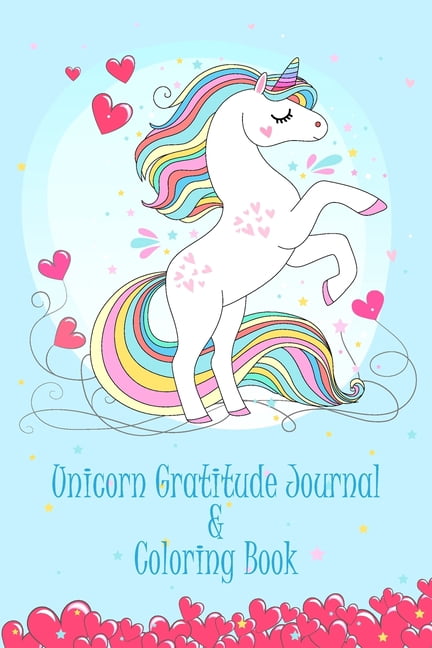 Unicorn Gratitude Journal & Coloring Book: Thankful journal and ...