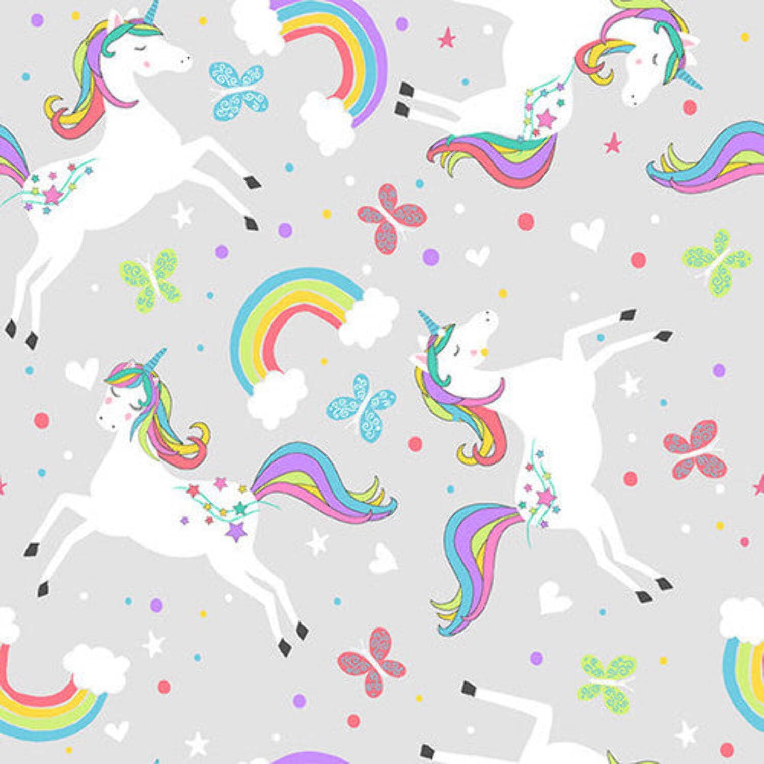 Unicorn Grey Flannel Fabric - Walmart.com