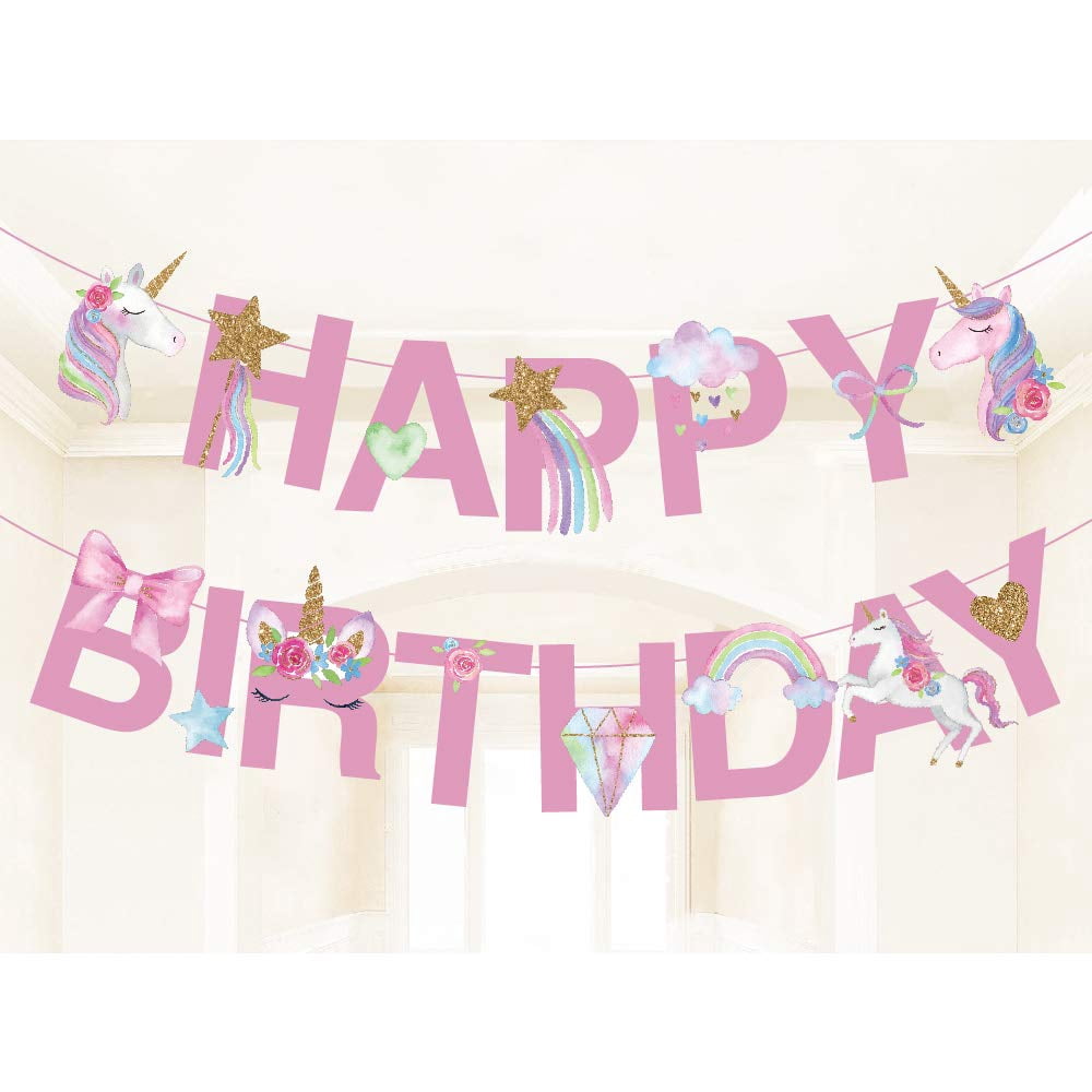 Unicorn Happy Birthday CORNET Banner Unicorn Birthday Banner Unicorns ...