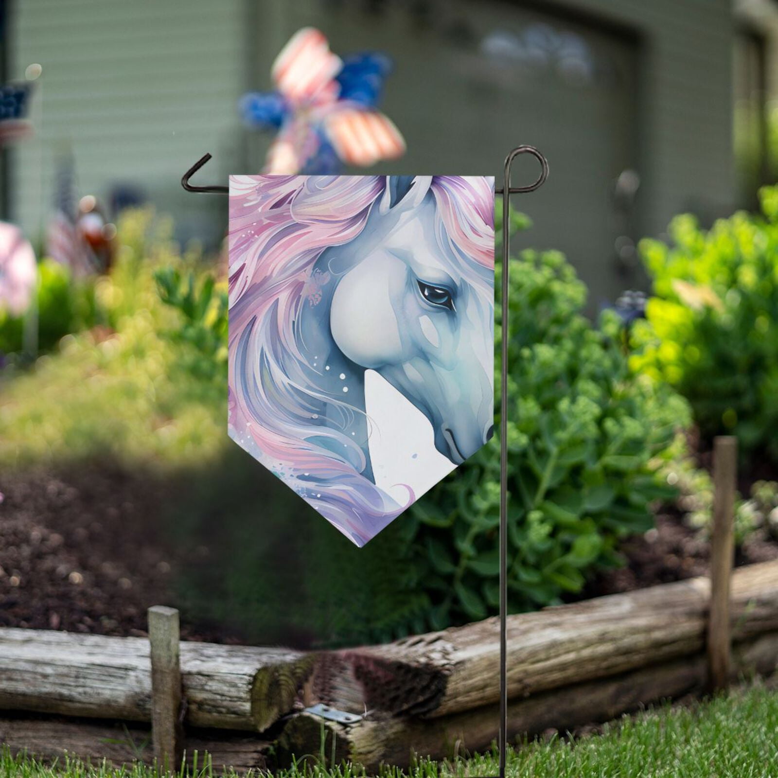 Unicorn Head Garden Flag 18" x 12.5" Double Sided Yard Lawn Outdoor Decor Small Yard Flags ...