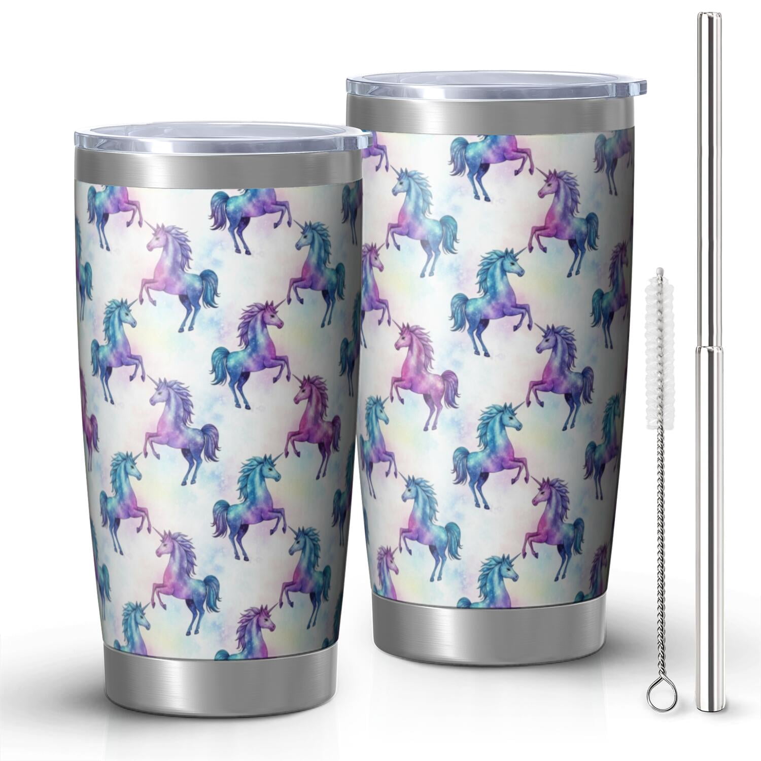 Unicorn and Horse Pink Pattern OneSize Car Tumbler 1 Pack, Vacuum ...