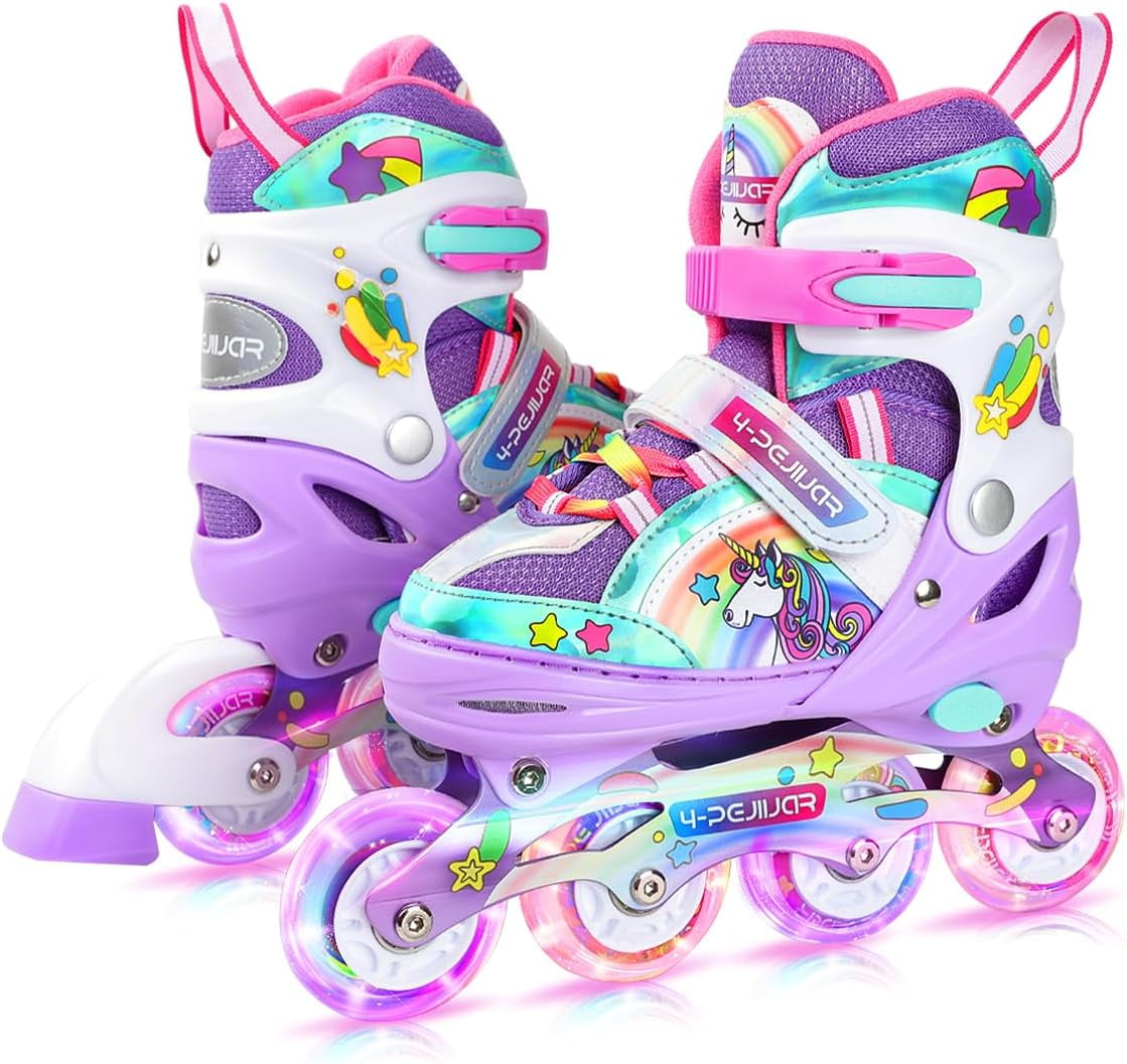 Unicorn Inline Skates for Girls Teens Womans,4-Pejiijar Rainbow Roller ...