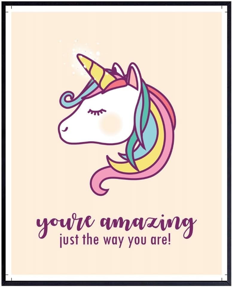 Unicorn Inspirational Poster - Motivational Wall Art for Girls ...