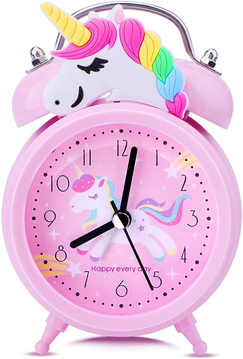 TCJJ Unicorn Kids Alarm Clock for Girls with Backlight, Loud Twin Bell ...
