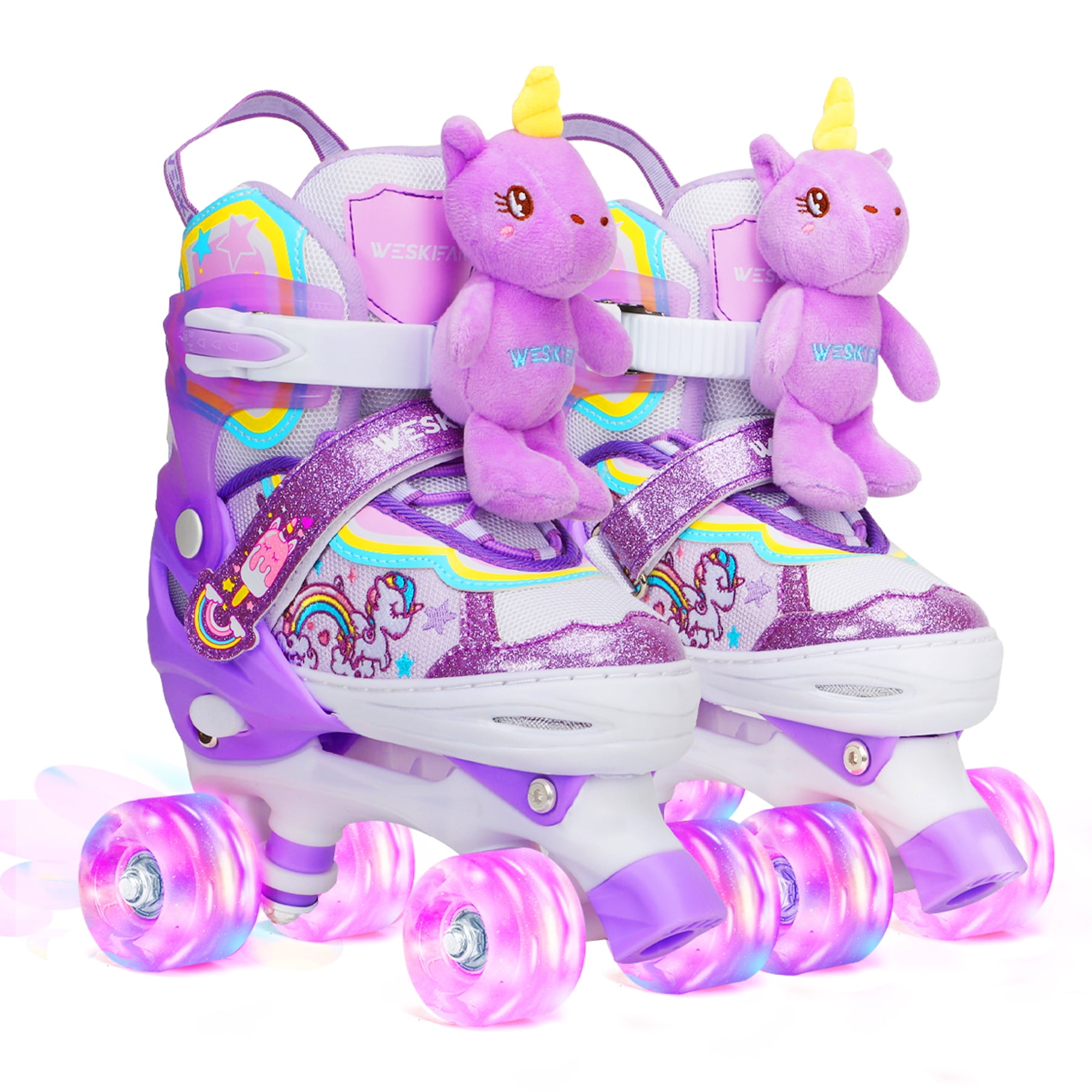 Unicorn Kids Toddler Roller Skates for Girl Light up &Adjustable Sizes ...