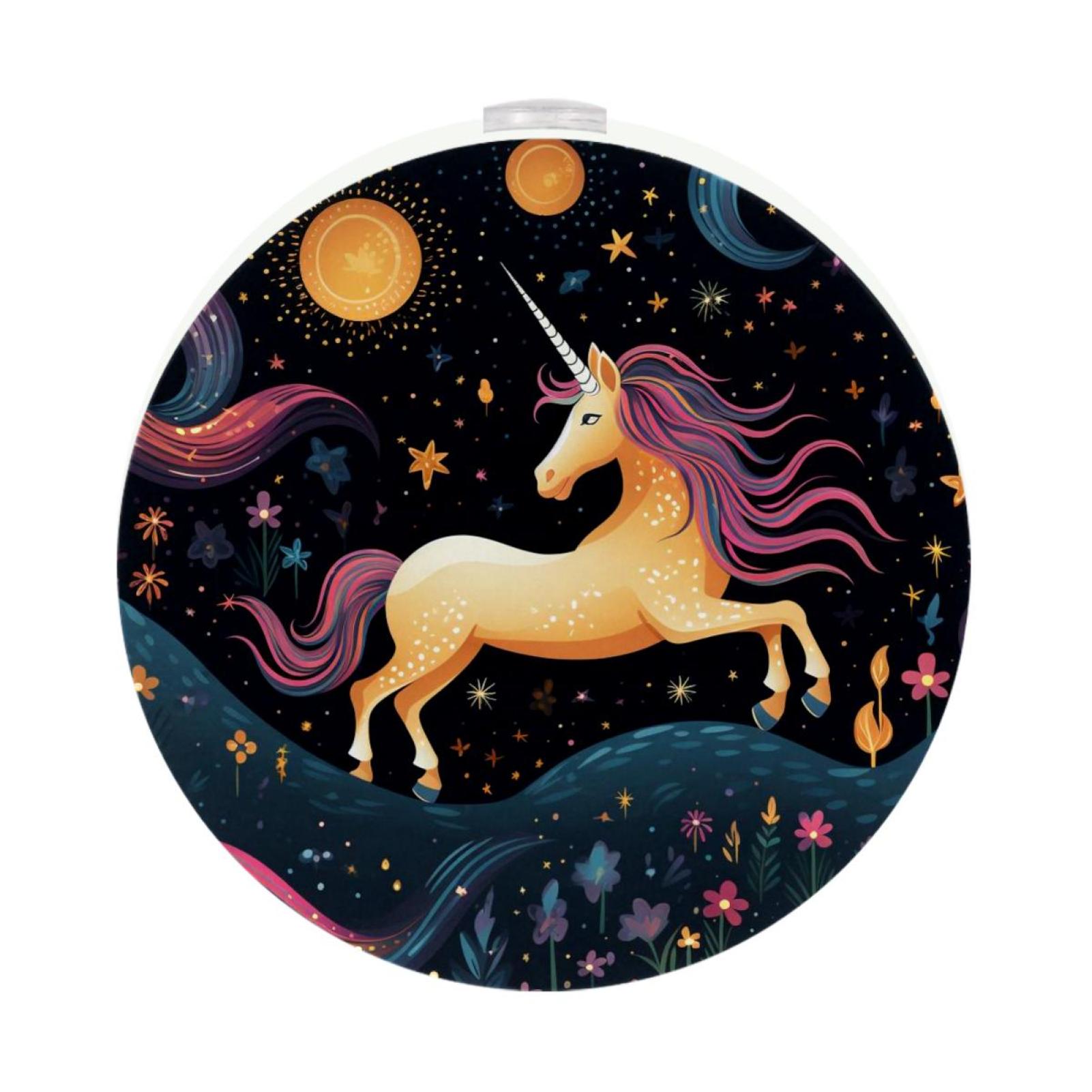 Unicorn LED Round Night Light-2PCS: Bright and Compact Plug-in Lamps ...