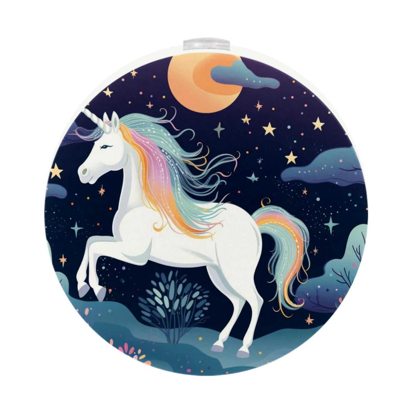 Unicorn LED Round Night Light-2PCS, Dimmable Mini Plug-in Wall Lamp ...