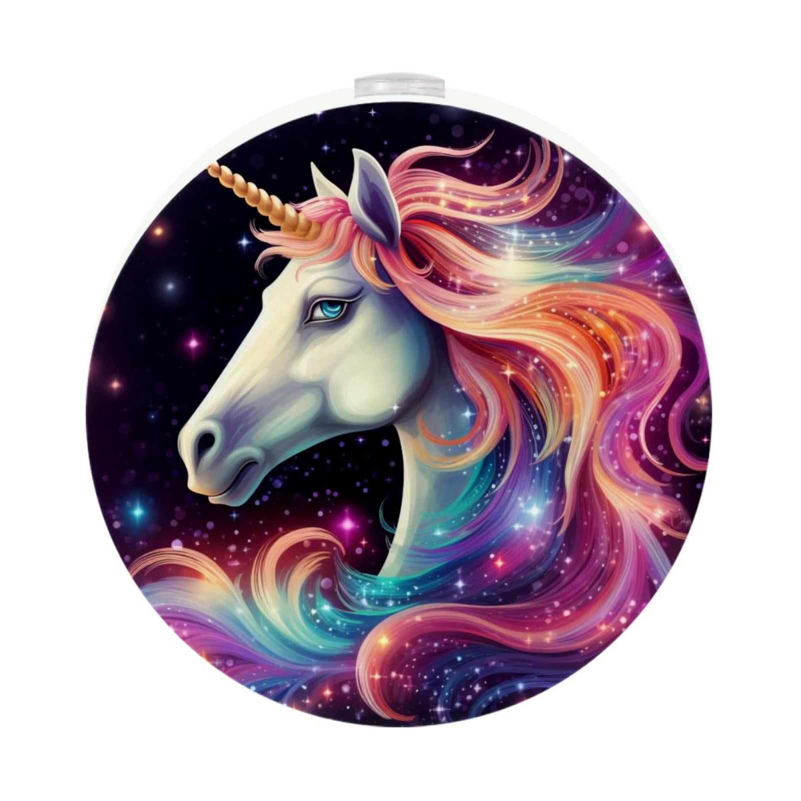 Unicorn LED Round Night Light-2PCS, Plug-in Dusk-to-Dawn Auto Sensor ...