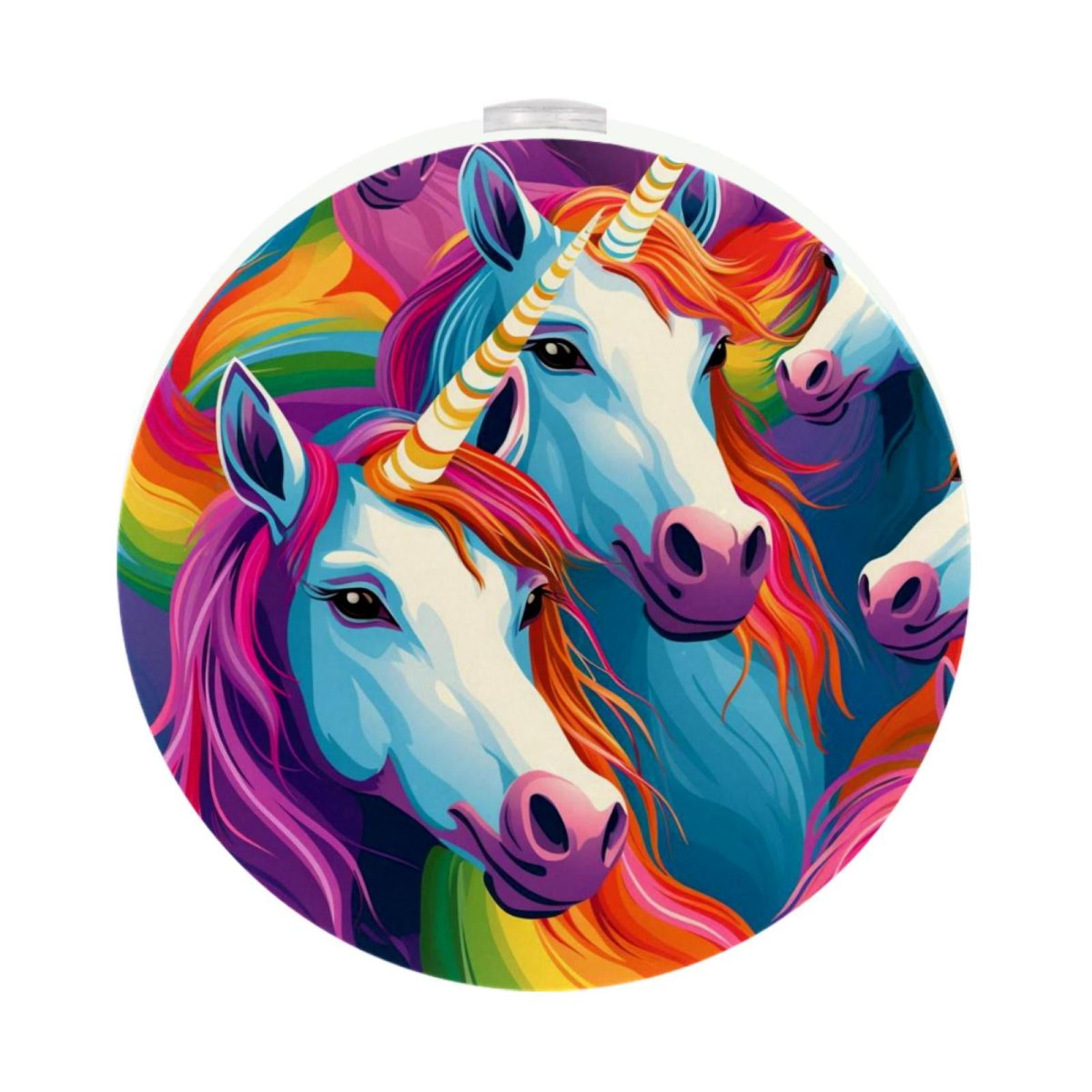 Unicorn LED Round Night Light-2PCS, Plug-in Dusk-to-Dawn Auto Sensor ...
