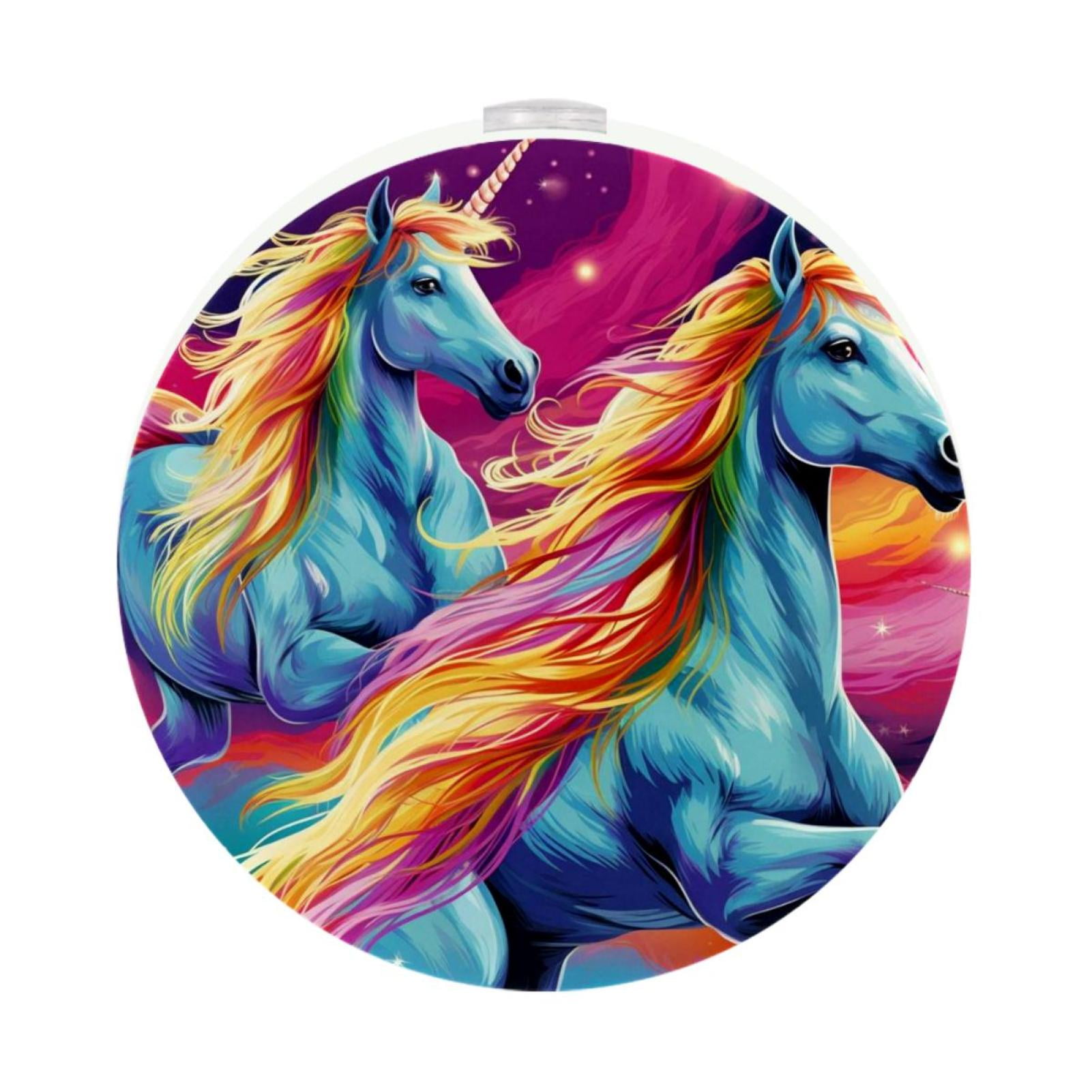 Unicorn LED Round Night Light-2PCS, Plug-in Dusk-to-Dawn Auto Sensor ...