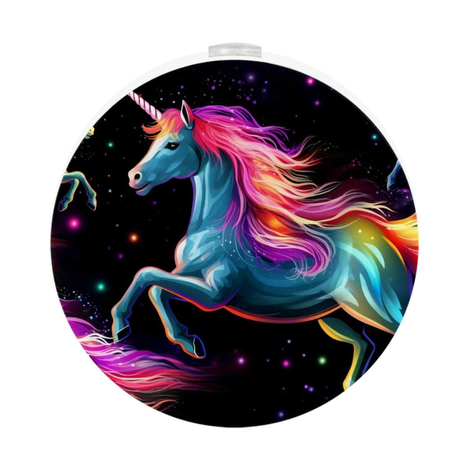 Unicorn LED Round Night Light-2PCS, Plug-in Dusk-to-Dawn Auto Sensor ...