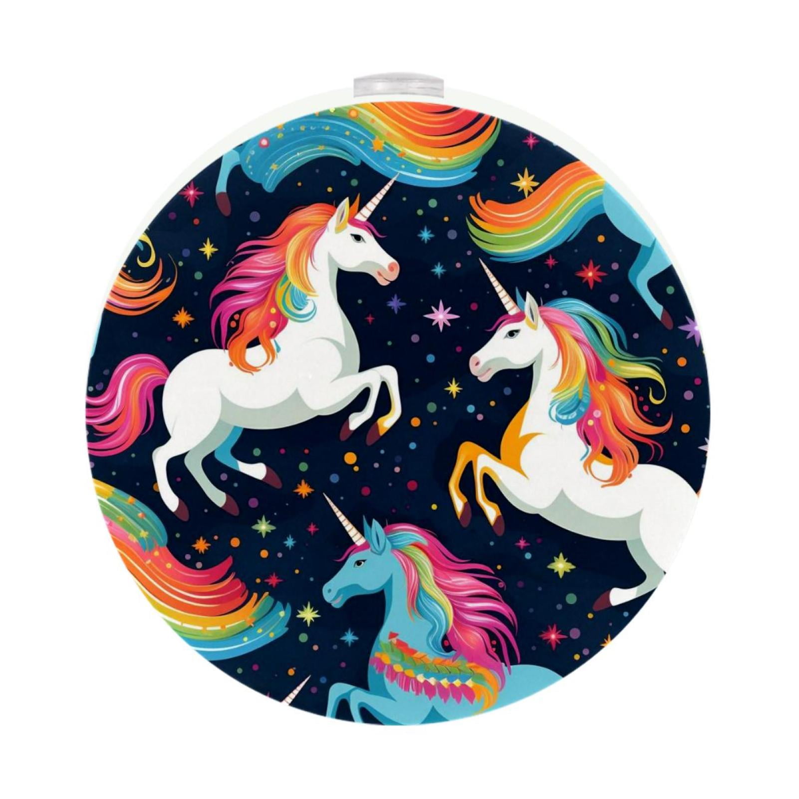 Unicorn LED Round Night Light-2PCS, Plug-in Wall Nightlight with Dusk ...