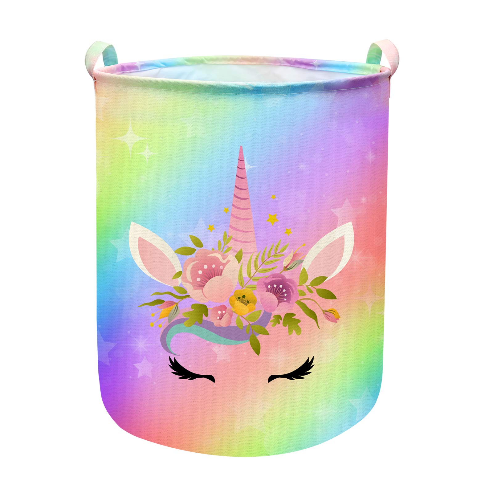Unicorn Laundry Hamper Large Sized Round Storage Waterproof Bin ...