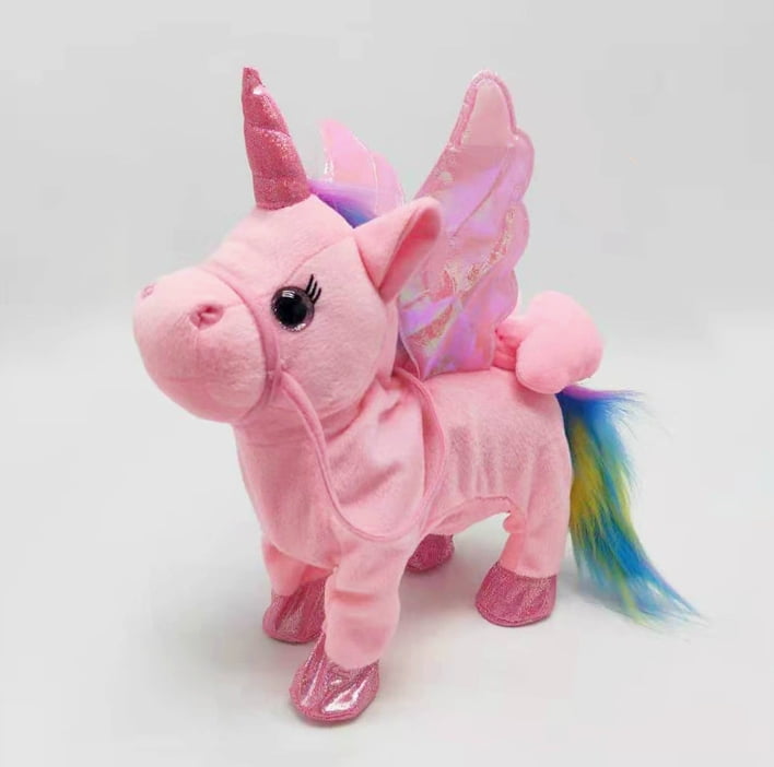 Unicorn Leash Angel Horse Action Figure Walking Singing Electric Plush ...