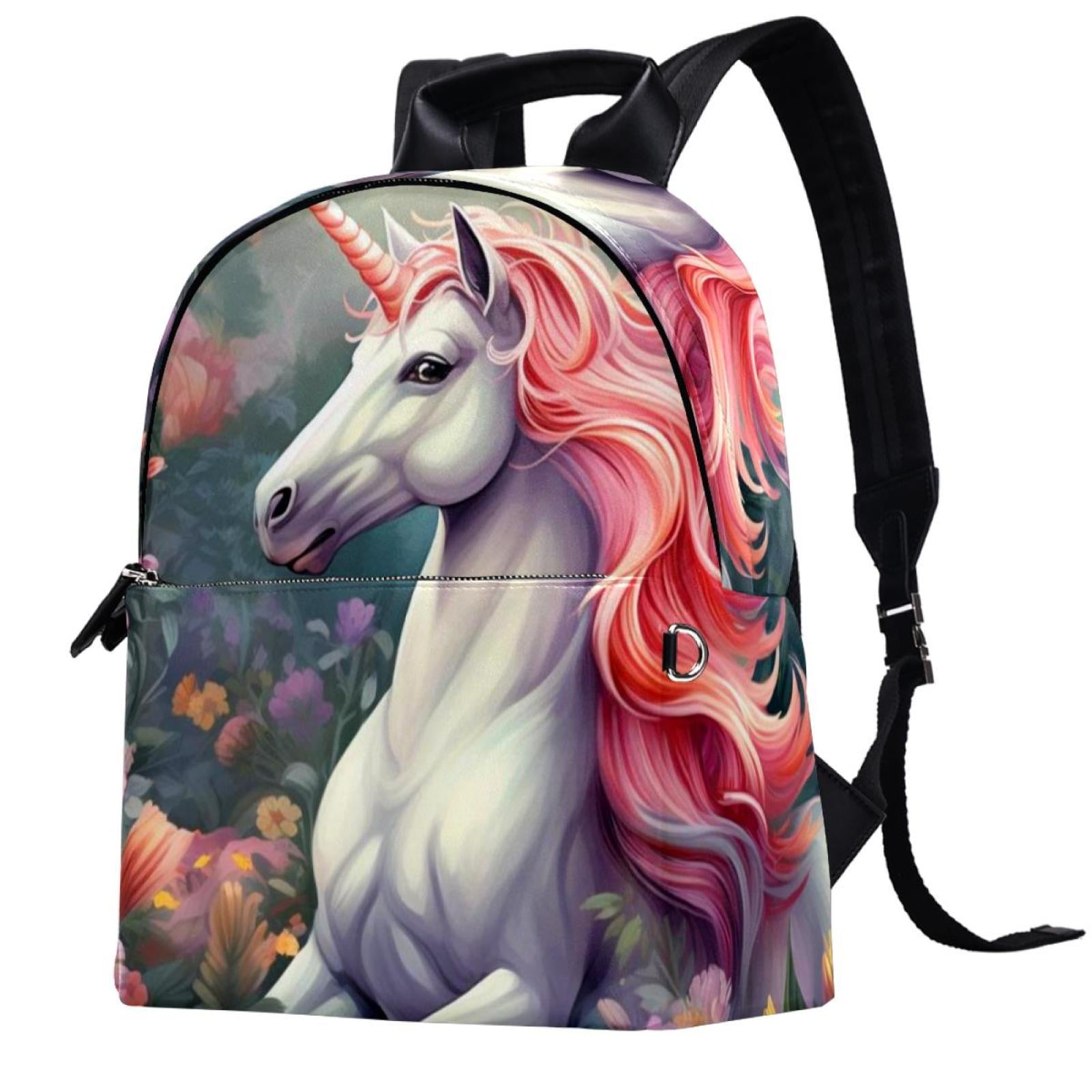 Unicorn Leather Backpack with Adjustable Shoulder Straps, Large ...
