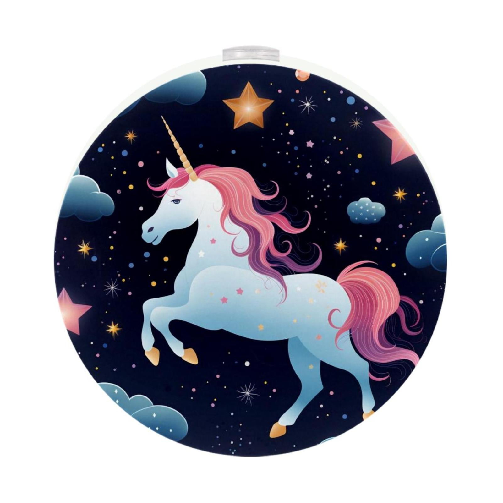 Unicorn Led Round Night Light-2pcs, Gentle Glow Plug in Wall Lamp for ...