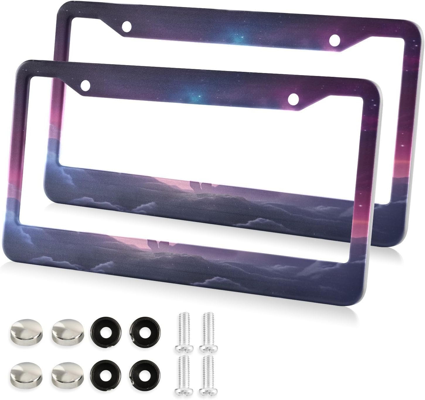 Unicorn License Plate Frame, Aluminum Car Tag Frames, 2 Pack Universal ...