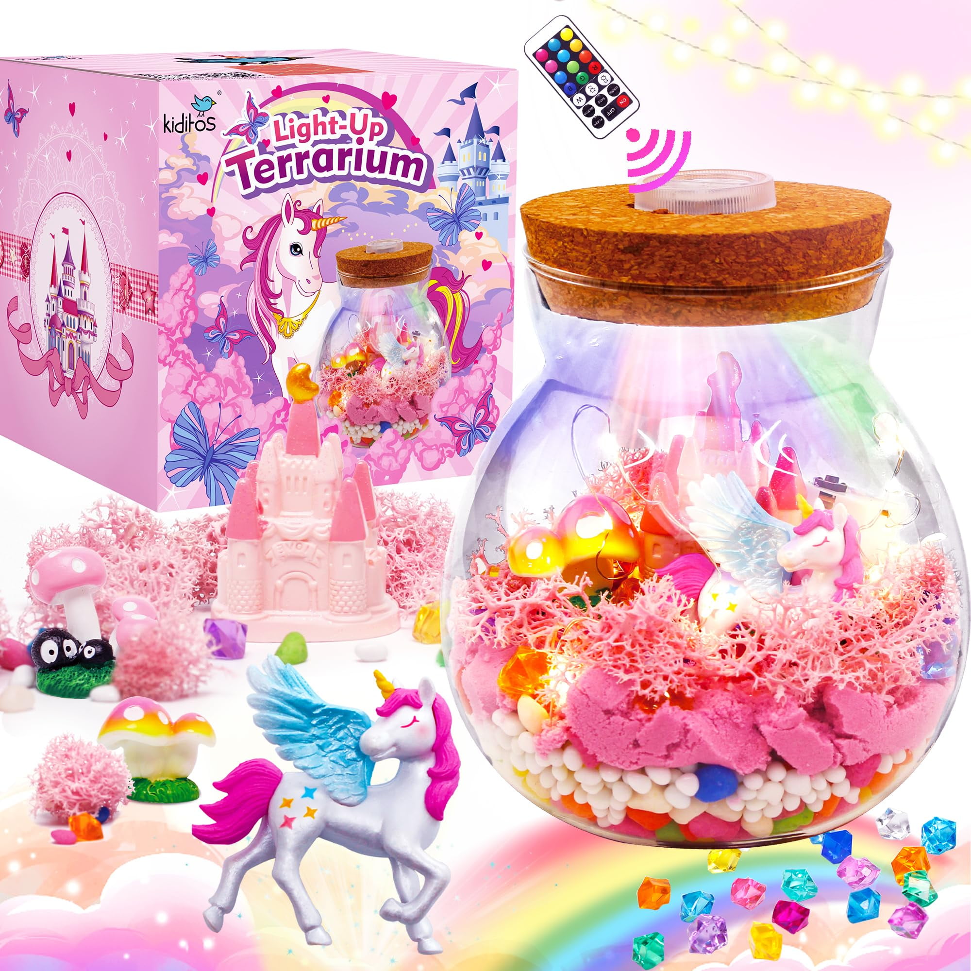 Unicorn Light Up Terrarium Craft Kit For Kids,Make Your Own Led Night ...