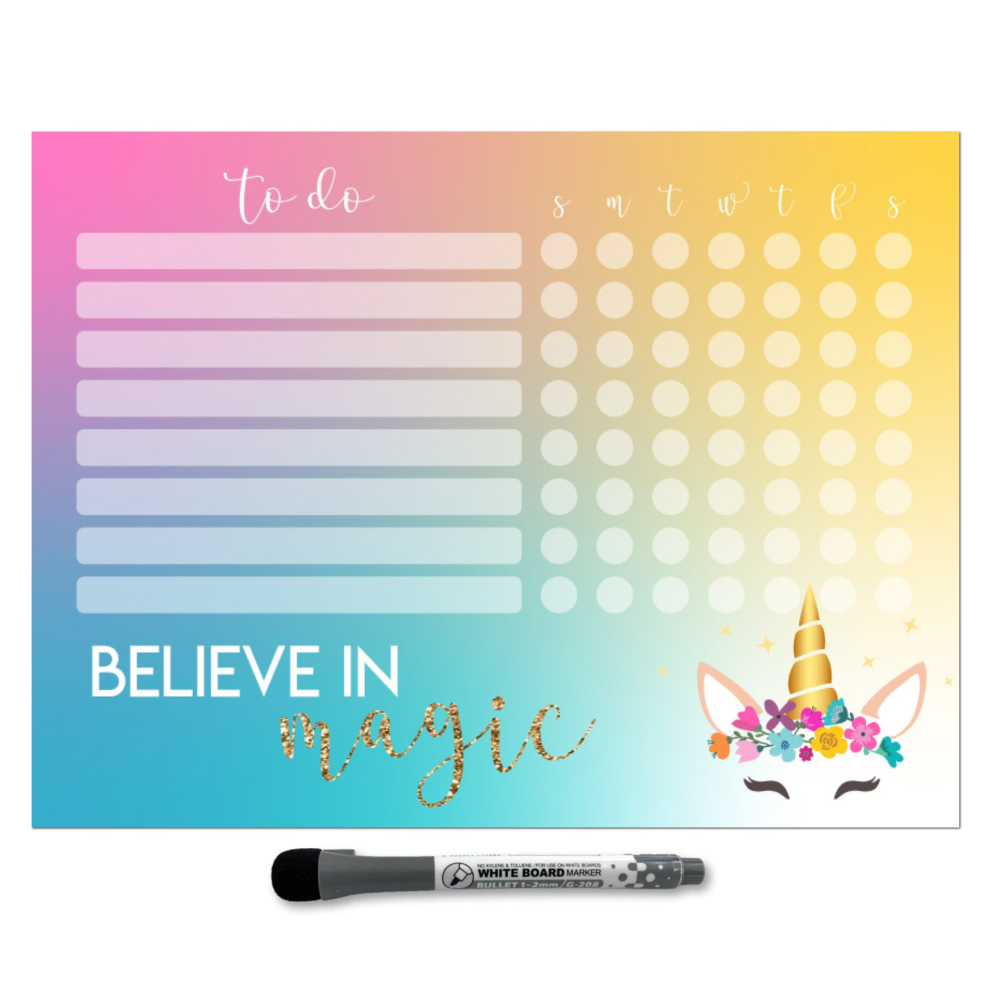 Unicorn Magic Kids Task Chart Sticker Doodles - Walmart.com
