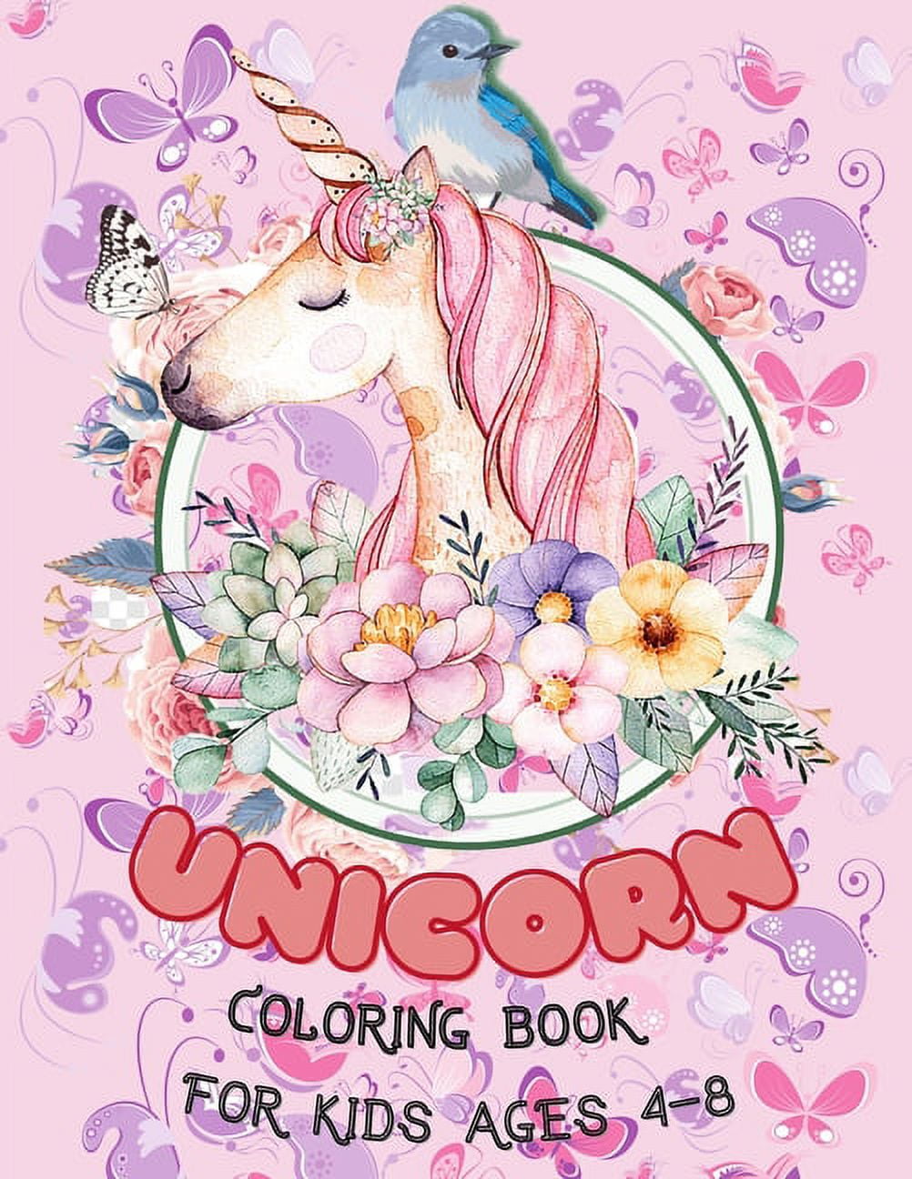 Unicorn, Mermaid and Princess Coloring Book : For Kids Ages 4-8, with ...