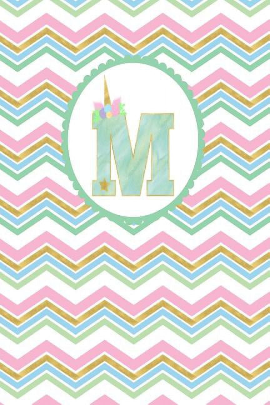 Unicorn Monogram Journal - Letter M: Blue-Green Letter with a Unicorn ...