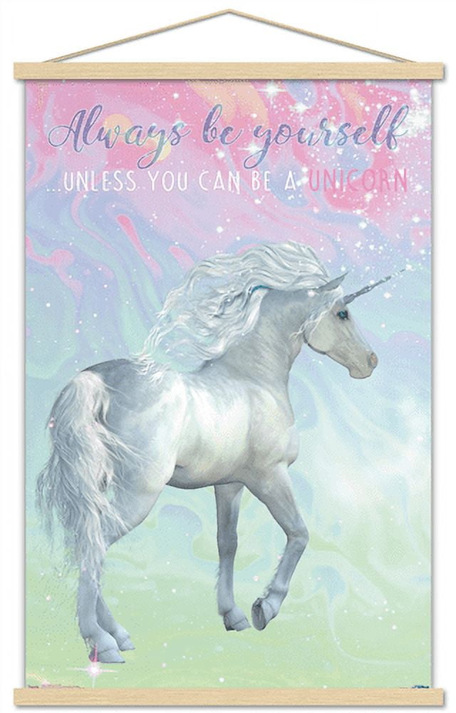 Unicorn On Pastels Wall Poster with Magnetic Frame, 22.375" x 34 ...
