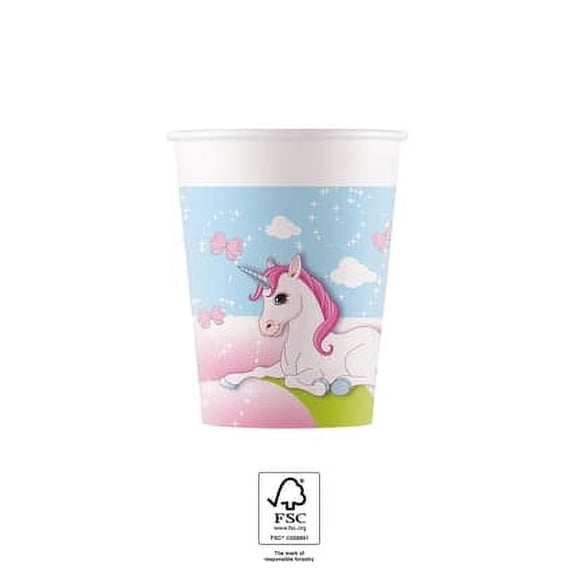 Unicorn Party Paper Cups – 8 fl oz FSC-Certified Disposable Cups ...