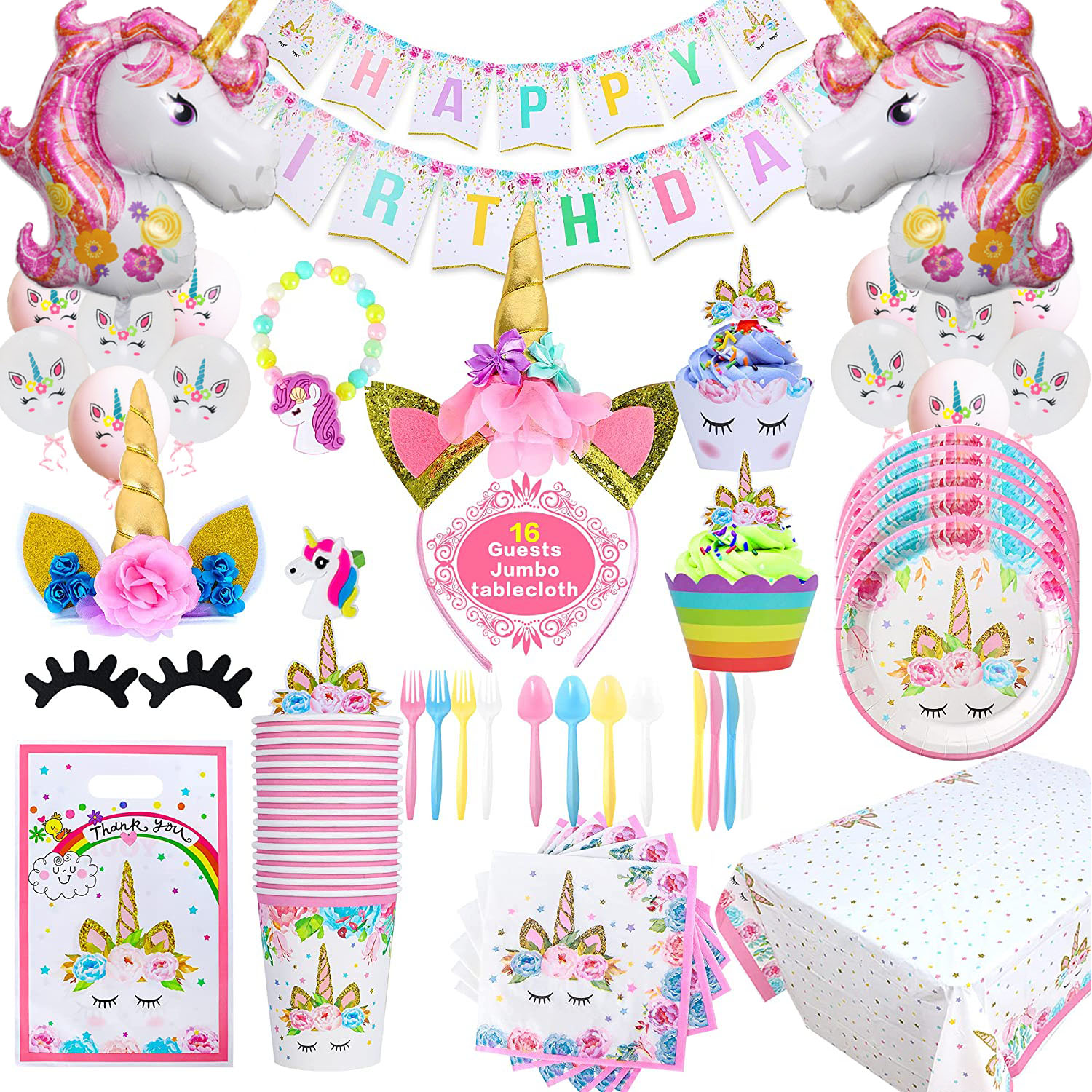 Ultimate Unicorn Party Supplies and Plates for Girl Birthday Unicorn ...